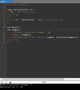 C Program to Find Factorial using Recursion, Function, While Loop, Pointers, If-Else